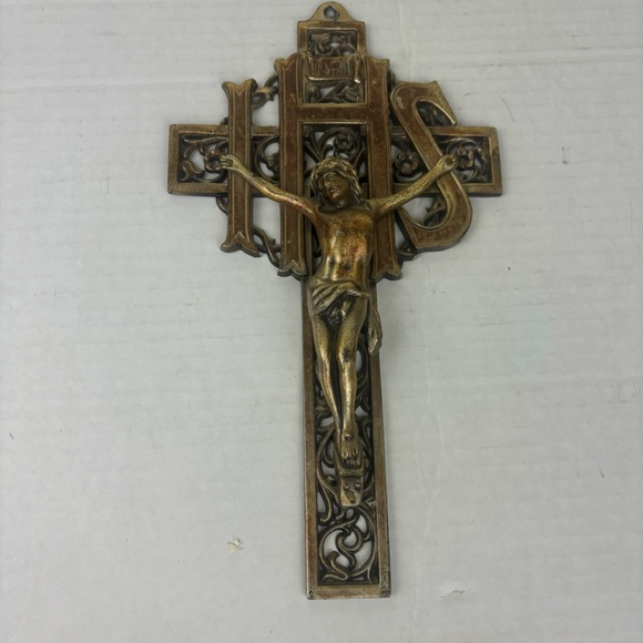 Vintage | Wall Decor | Vintage Filigree Ihs Cross Crucifixheavy Metal ...